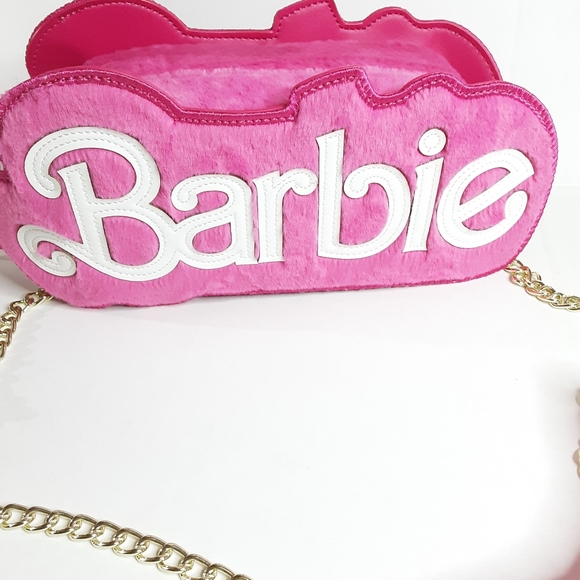 Hot Topic | Bags | Barbie Logo Fuzzy Mini Crossbody Bag Nwt | Poshmark